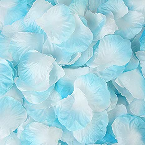 Light Blue and White Rose Petals - Akadi Candles